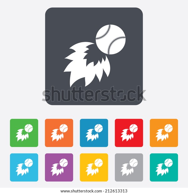 Baseball Fireball Sign Icon Sport Symbol Stock Vector (Royalty Free ...