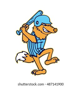 Baseball Fox Batter Cartoon Vector Stock Vector (Royalty Free ...