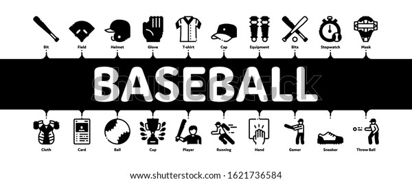 Baseball Game Tools Minimal Infographic Web Stock Vector (Royalty Free ...
