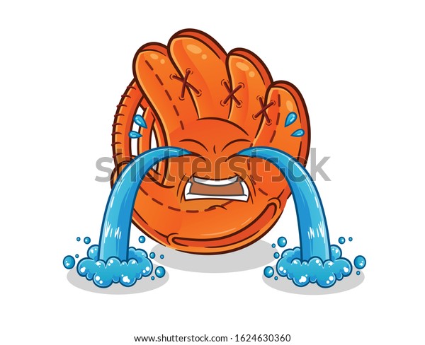 Baseball Glove Crying Lots Tears Cartoon Stock Vector (Royalty Free ...