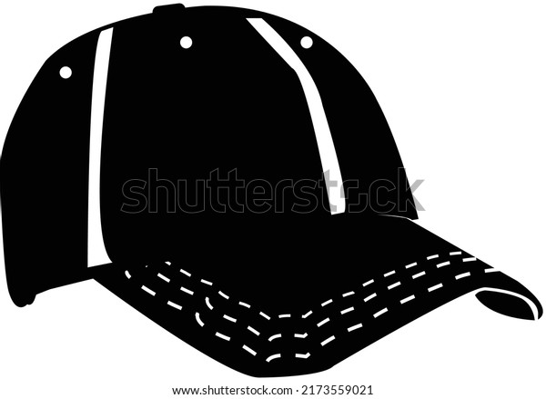 Baseball Hat Vector Black White Stock Vector (Royalty Free) 2173559021 ...