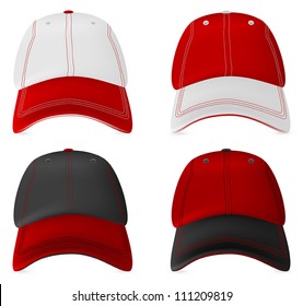 Baseball Hats Template Mesh Gradients Stock Vector (Royalty Free ...