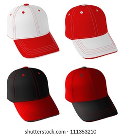Baseball Hats Template Mesh Gradients Stock Vector (Royalty Free ...