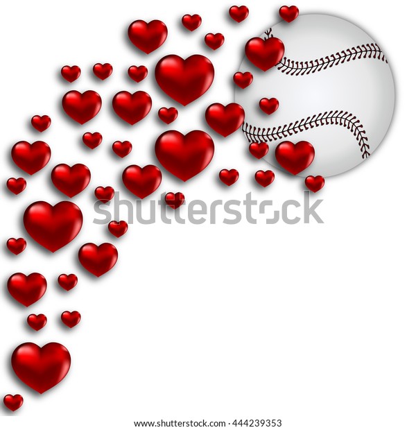 Baseball Hearts Stock Vector (Royalty Free) 444239353 | Shutterstock