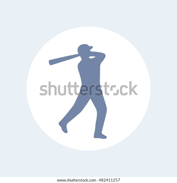 Baseball Icon Batter Baseball Player Bat Stock Vector (Royalty Free ...