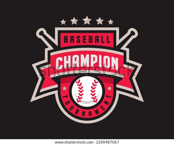 Baseball Logo Design Emblem Tournament Template Stock Vector (Royalty ...