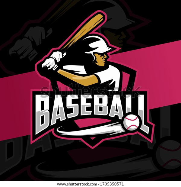 Baseball Mascot Logo Design Batting Man Stock Vector (Royalty Free ...