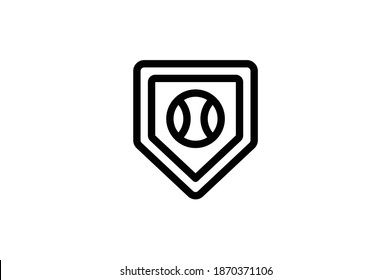 Baseball Outline Icon Base Stock Vector (Royalty Free) 1870371106 ...