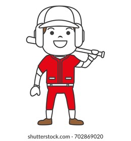 Baseball Player Bat Avatar Character Stock Vector (Royalty Free ...