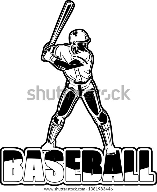 Baseball Player Bat Batting Stance Getting Stock Vector (Royalty Free ...