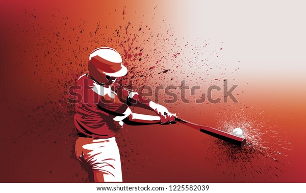 Baseball Player Batter Red Uniform On Stock Vector (Royalty Free ...