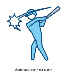 Baseball Player Pictogram Stock Vector (Royalty Free) 658414594