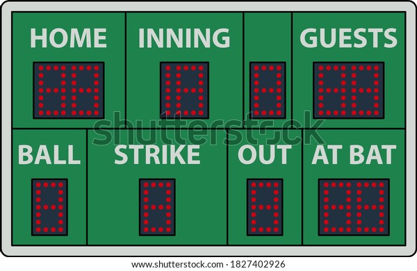 Baseball Scoreboard Icon Editable Outline Color Stock Vector (Royalty ...