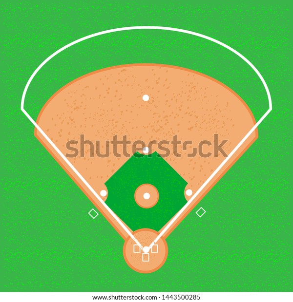 Baseball Softball Field Vector Illustration Background Stock Vector ...