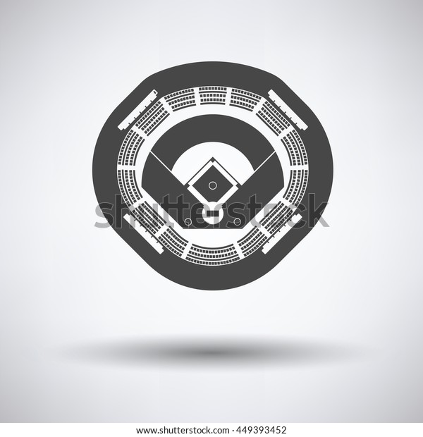 Baseball Stadium Icon On Gray Background Stock Vector (Royalty Free ...