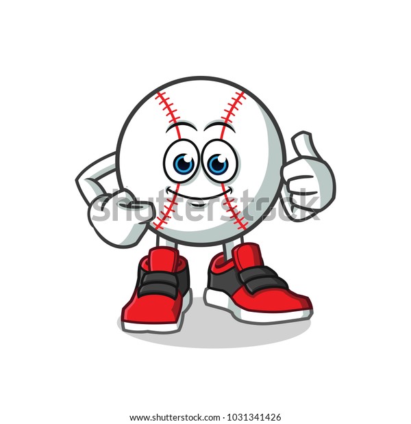 Baseball Thumbs Mascot Vector Cartoon Illustration Stock Vector ...