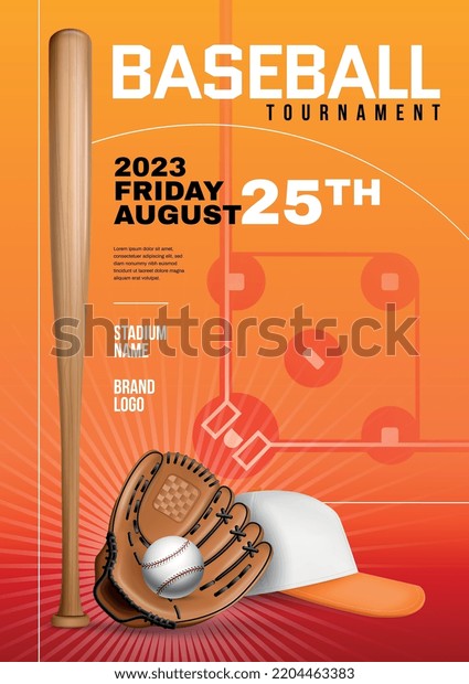 Baseball Tournament Flyer Poster Design Bat Stock Vector (Royalty Free ...