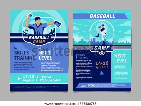 Baseball Tournament Poster Flyer Collection Flat Stock Vector (Royalty ...