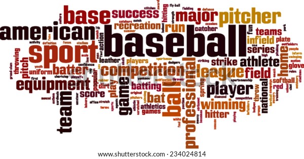 Baseball Word Cloud Concept Vector Illustration Stock Vector (Royalty ...