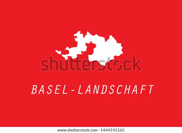 Basel Landschaft Canton Outline Map Switzerland Stock Vector (Royalty ...