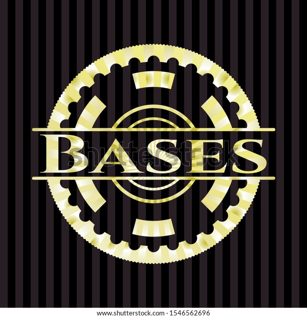 Bases Golden Emblem Badge Vector Illustration Stock Vector (Royalty ...