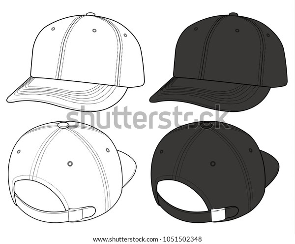 Basic Ball Cap Vector Illustration Flat 스톡 벡터(로열티 프리) 1051502348