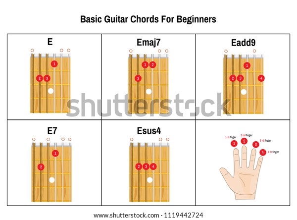Basic Guitar Chords Beginners Guitar Chords: vetor stock (livre de ...