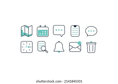 Basic Icon Set 10 Icons Stock Vector (Royalty Free) 2141845331 ...
