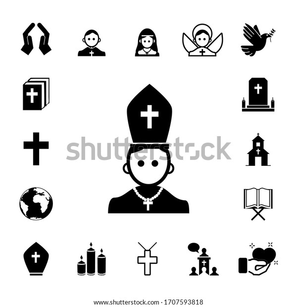 Basic Icons Catholic Religion Catholic People Stock Vector (Royalty ...
