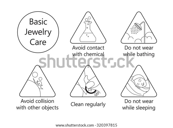Basic Jewelry Care Icons Strokes Editable Stock Vector (Royalty Free ...