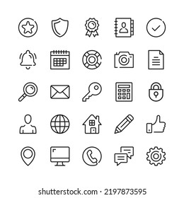 Basic Line Icons Outline Symbols Vector Stock Vector (Royalty Free ...