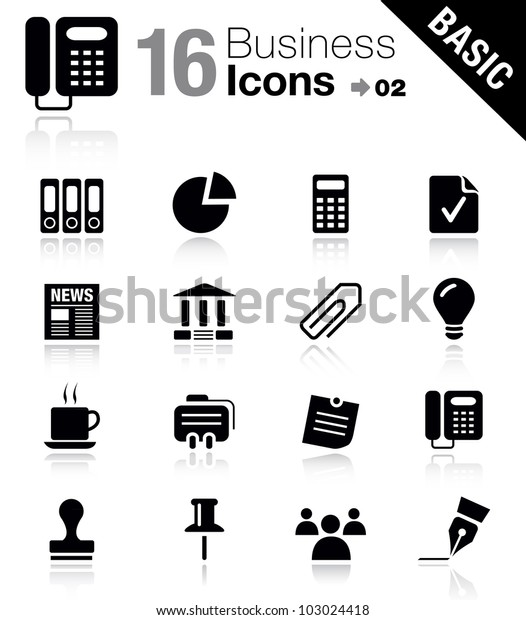 Basic Office Business Icons Stock Vector (Royalty Free) 103024418 ...
