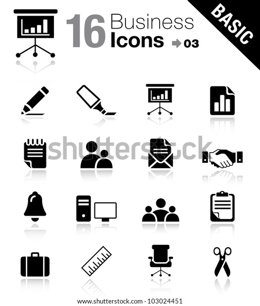 Vector de stock (libre de regalías) sobre Básico: iconos de Office y ...