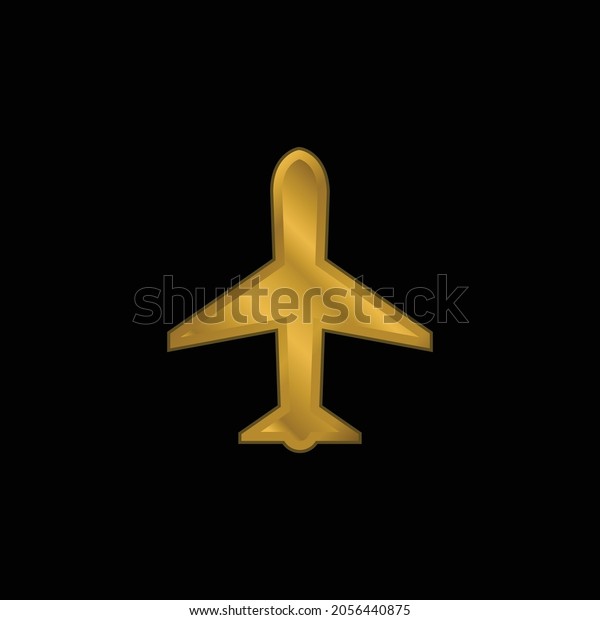 Basic Plane Gold Plated Metalic Icon Stock Vector (Royalty Free ...