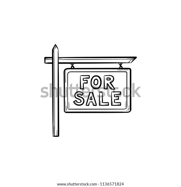 Basic Sale Sign Hand Drawn Outline: vetor stock (livre de direitos ...