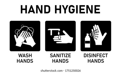 Basic Set Hand Hygiene Symbols Such Stock Vector (Royalty Free ...