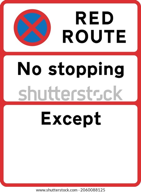 Basic Upright Sign Red Routes Before Stock Vector (Royalty Free ...