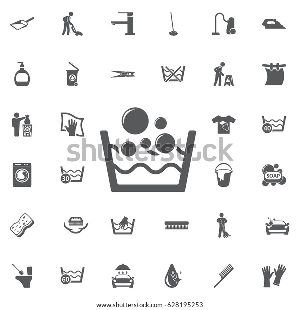 Basin Soap Suds Water Icon On Stock Vector (Royalty Free) 628195253