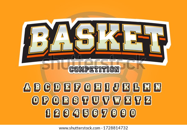 Basket Ball Font Alphabet Vector Stock Vector (Royalty Free) 1728814732