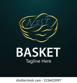 Basket Logo Design Template Wicker Basket Stock Vector (Royalty Free ...