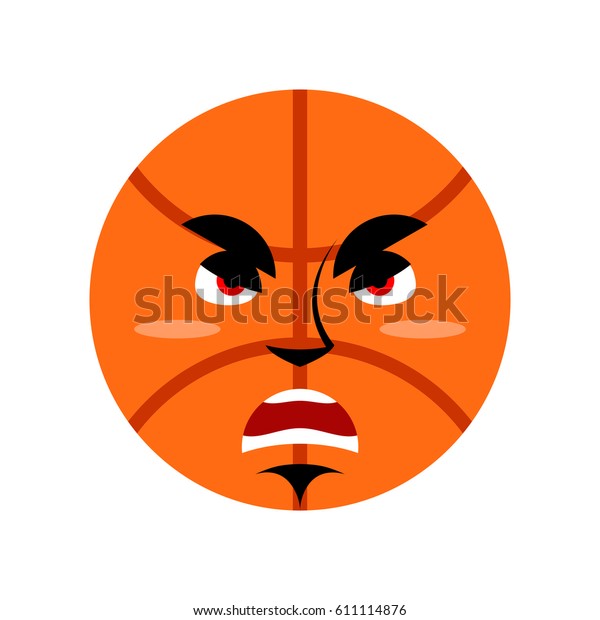 Basketball Angry Emoji Ball Grumpy Emotion Stock Vector (Royalty Free ...