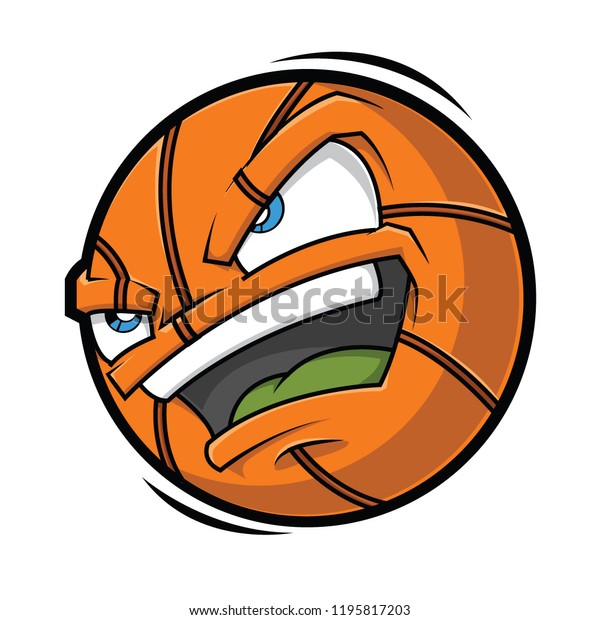 Basketball Angry Face Cartoon Vector Illustration Stock Vector (Royalty ...