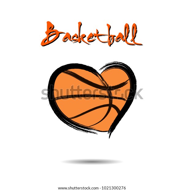 Basketball Ball Shaped Heart Vector Illustration Stock Vector (Royalty ...
