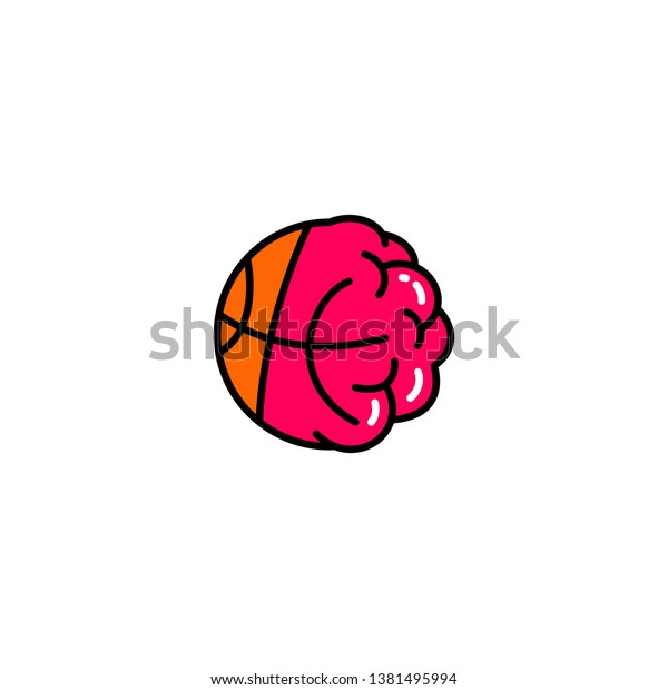 Basketball Brain Logo Vector Icon Illustration Stock Vector (Royalty ...