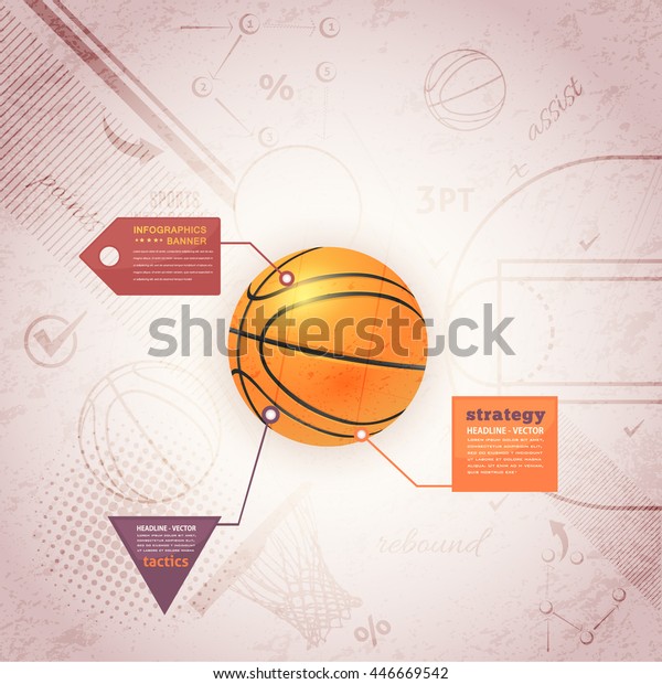 Basketball Concept Infographics Template Stock Vector (Royalty Free ...