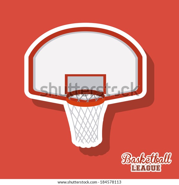 Basketball Design Over Red Background Vector Stock Vector (Royalty Free ...