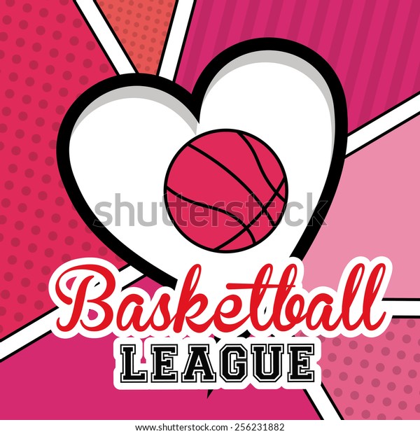 Basketball Design Over Texture Pink Background Stock Vector (Royalty ...