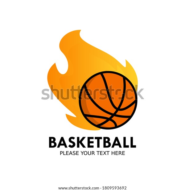 Basketball Fire Symbol Logo Template Illustration Stock Vector (Royalty ...