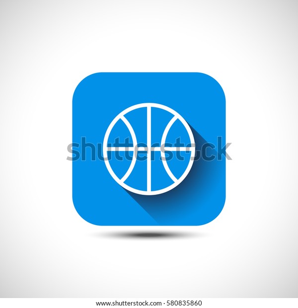 Basketball Icon Blue Flat Icon Vector Stock Vector (Royalty Free ...