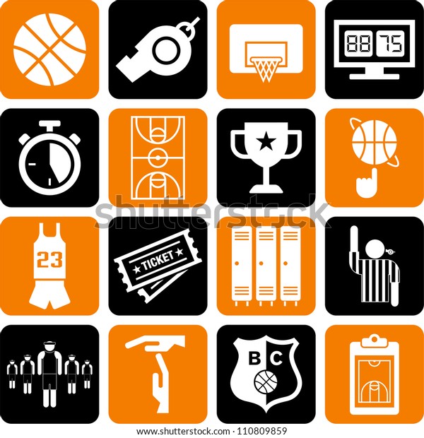 Basketball Icons Stock Vector (Royalty Free) 110809859 | Shutterstock